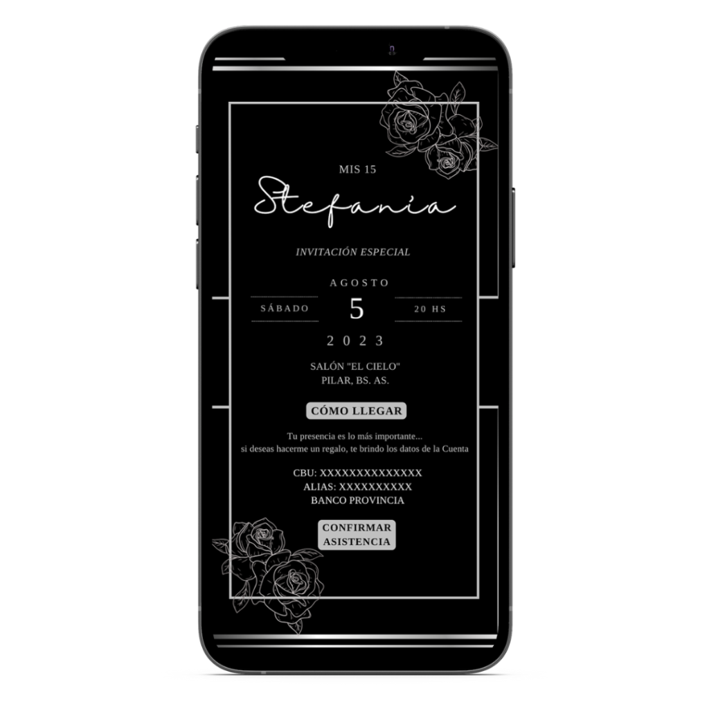 15 años- Black silver – Espacio Creativo Studio