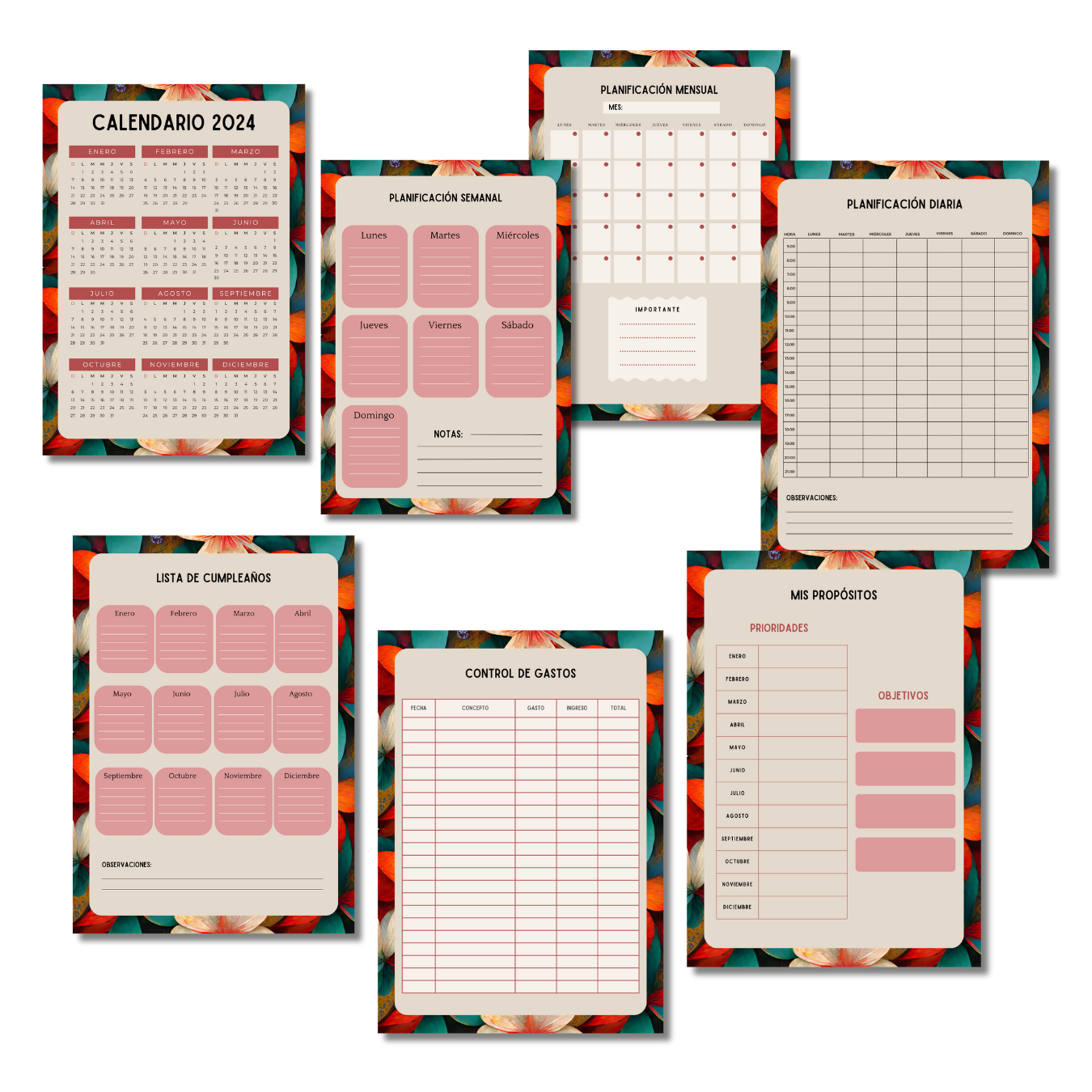 Planner imprimible- FLORAL